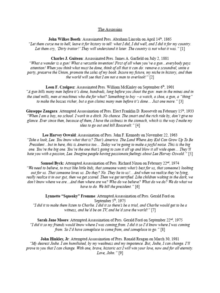 Assassins Final Paper | PDF