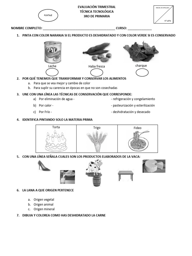 Examen 3ro Prim | PDF | Reciclaje