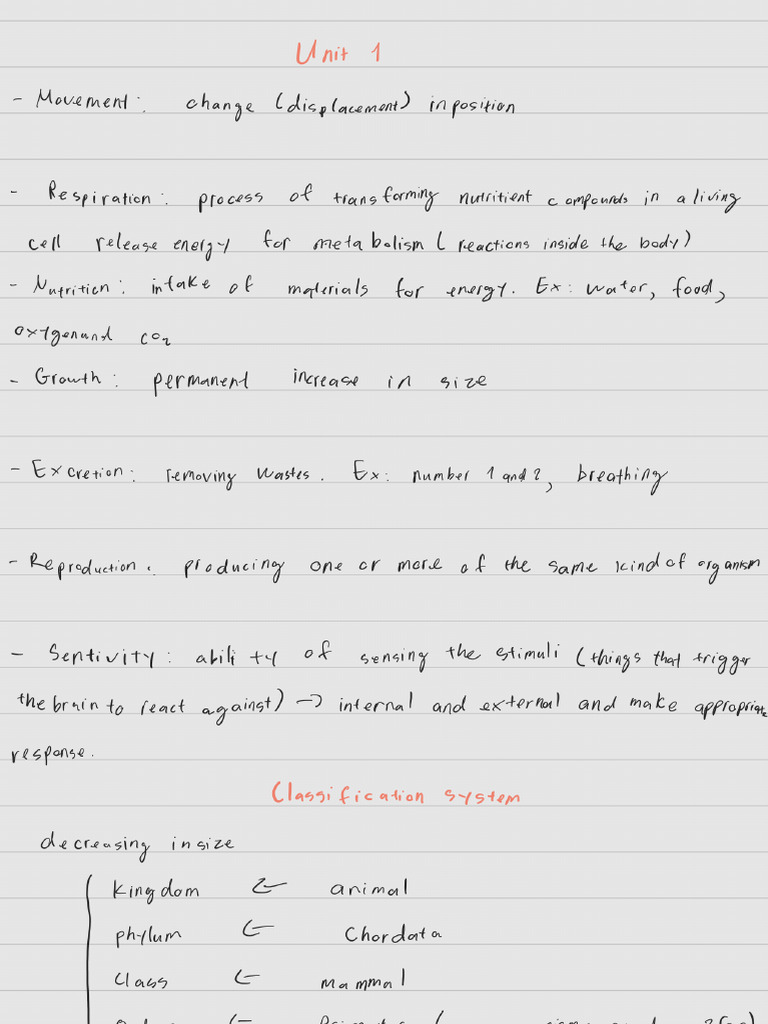 Unit 1 Biology 2806 | PDF