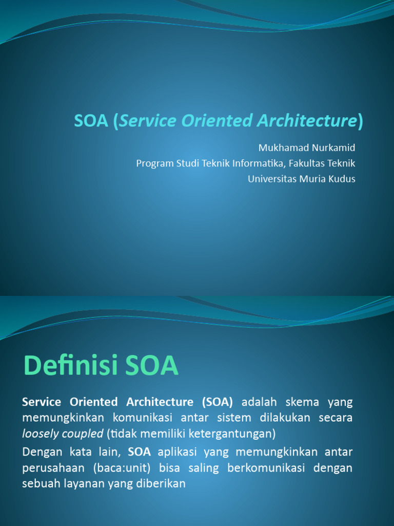 01 Soa Service Oriented Architecture Pdf Teknologi And Rekayasa