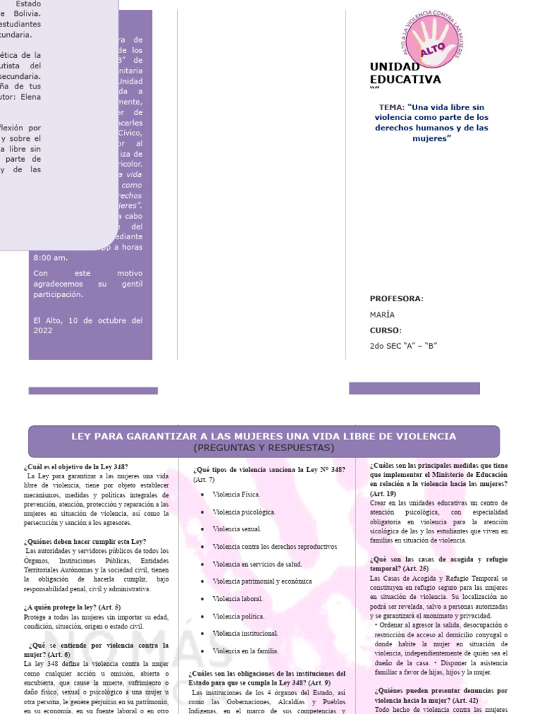 Triptico Violencia | PDF | Violencia | La violencia contra las mujeres