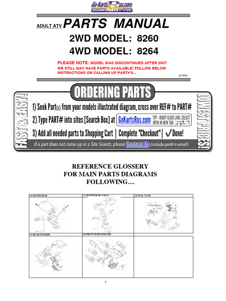 8260 8264 Manco-talon-Atv Partslist | PDF | Axle | Gear