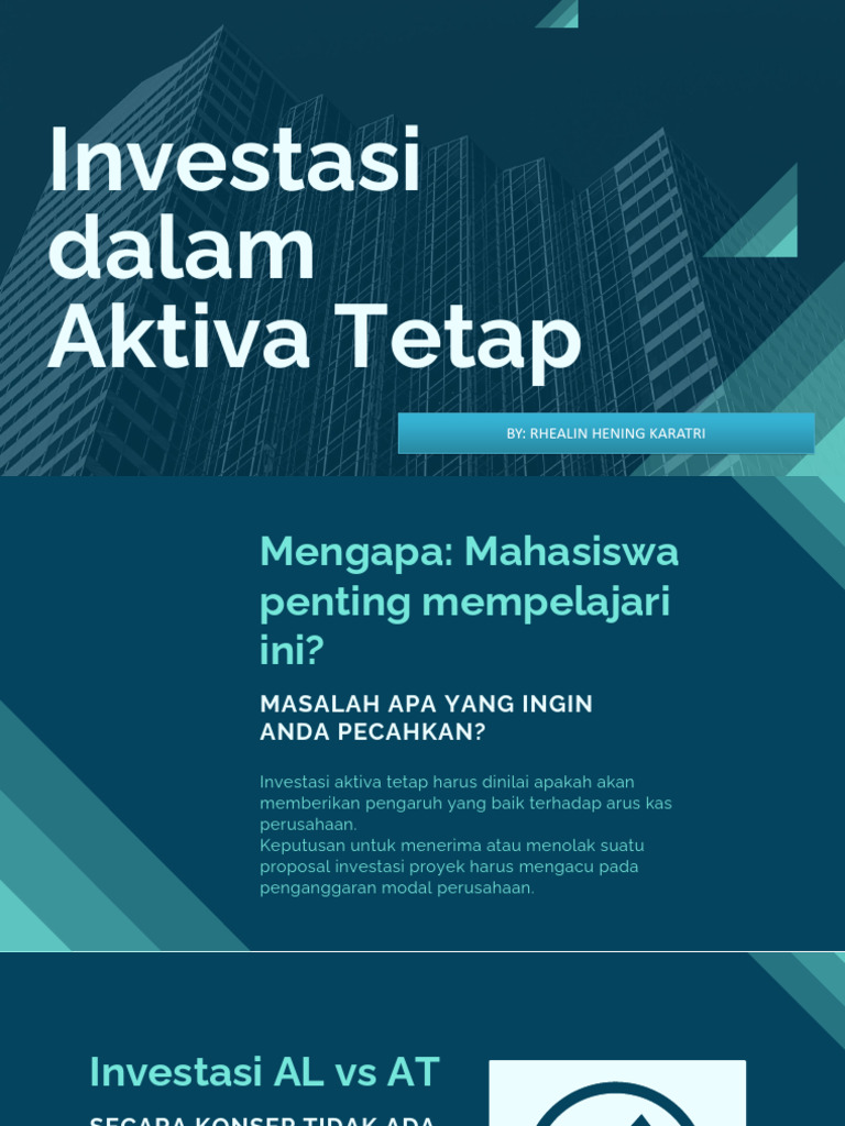 Investasi Dalam Aktiva Tetap | PDF | Pengelolaan Keuangan & Uang