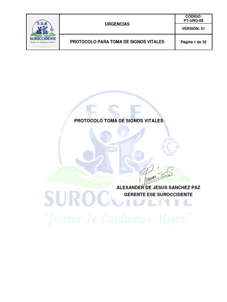 Protocolo de Toma de Signos Vitales | PDF | Presión sanguínea | Corazón