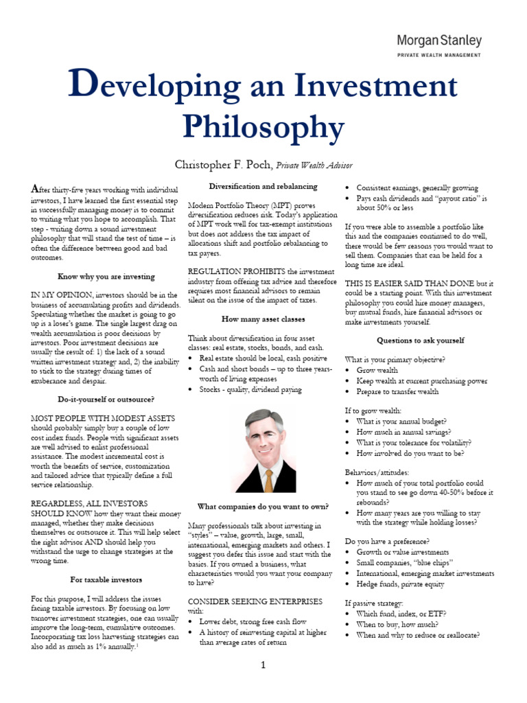 Developing a Sound Investment Philosophy | PDF | Investing | Investment ...