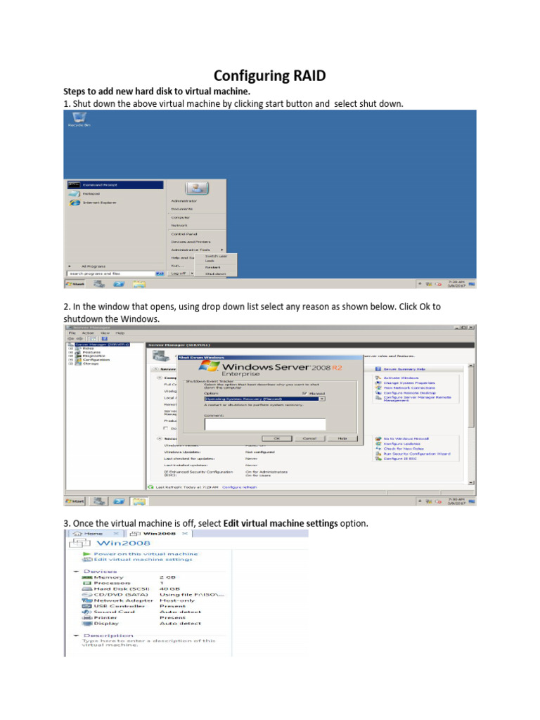 RAID 1 and RAID 5 Configuration in Windows Server | PDF | Hard Disk Drive | Operating System ...