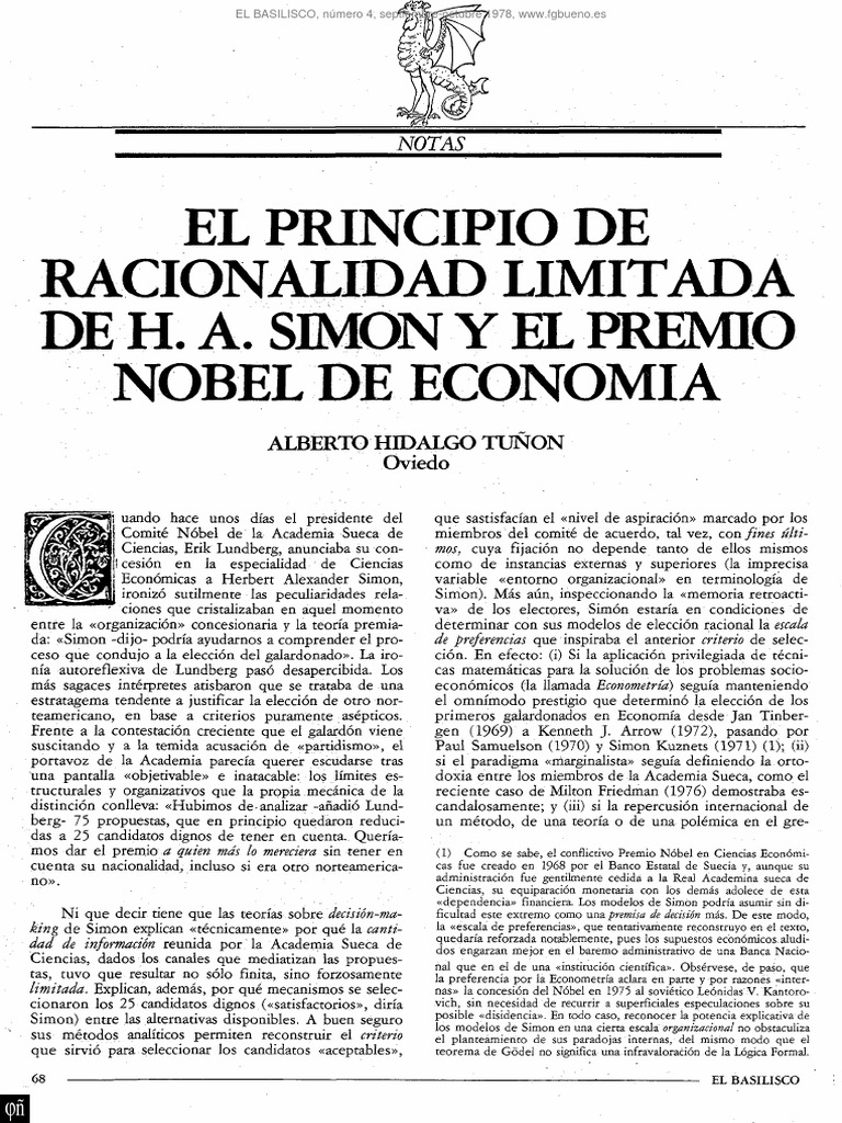 241 Sobre+HA+SIMON | PDF | Racionalidad | Teoría