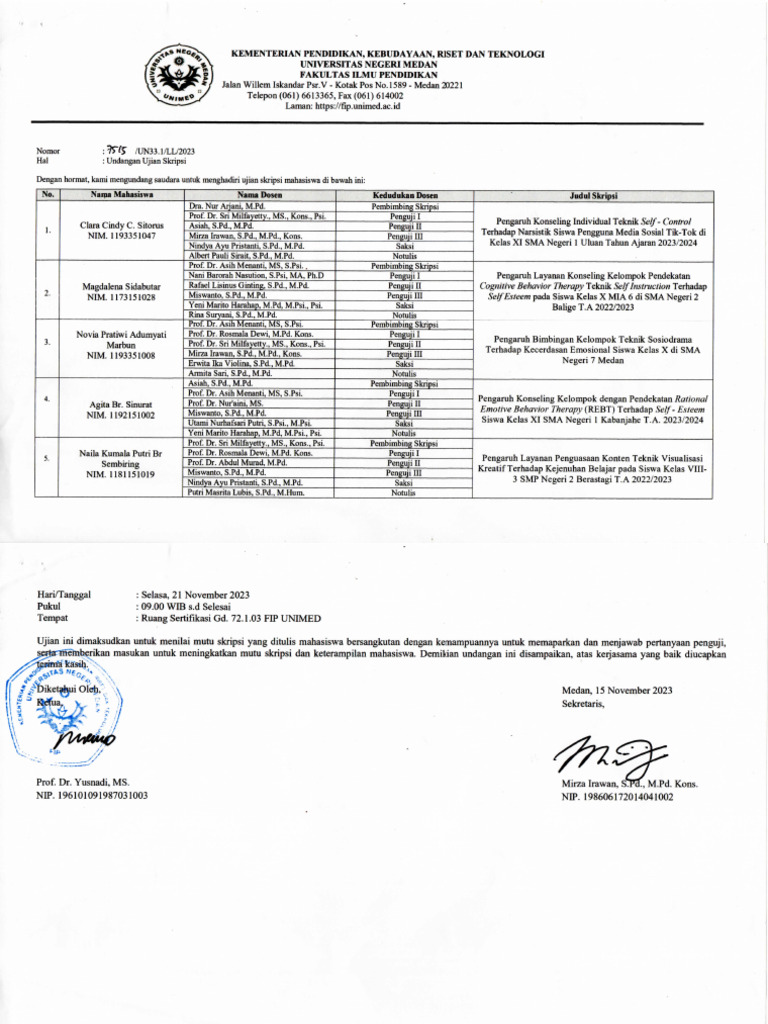 Undangan Sidang Tgl. 21-11-2023 | PDF
