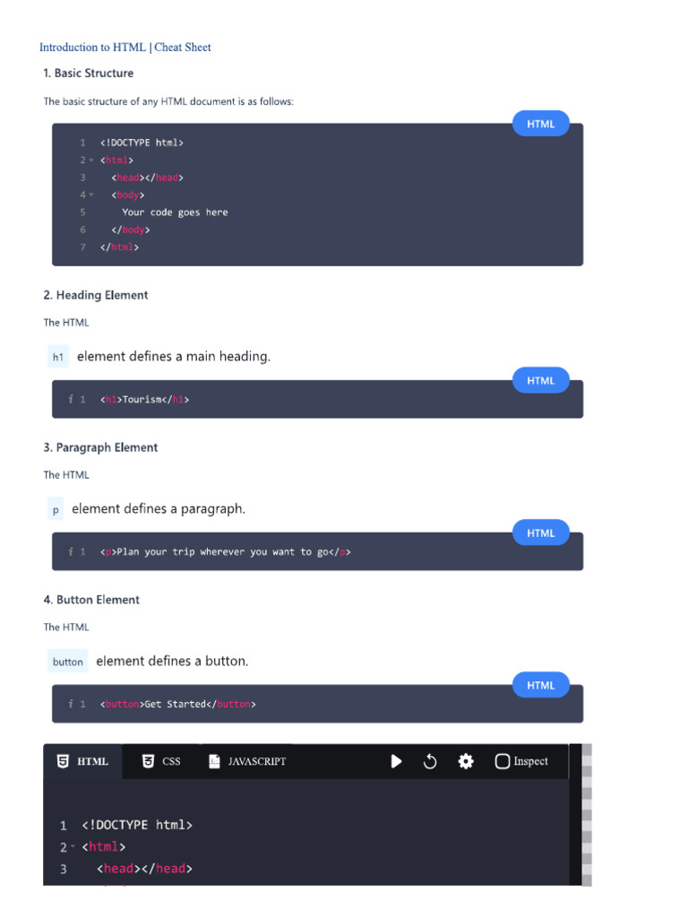 HTML&CSS cheet sheets | PDF