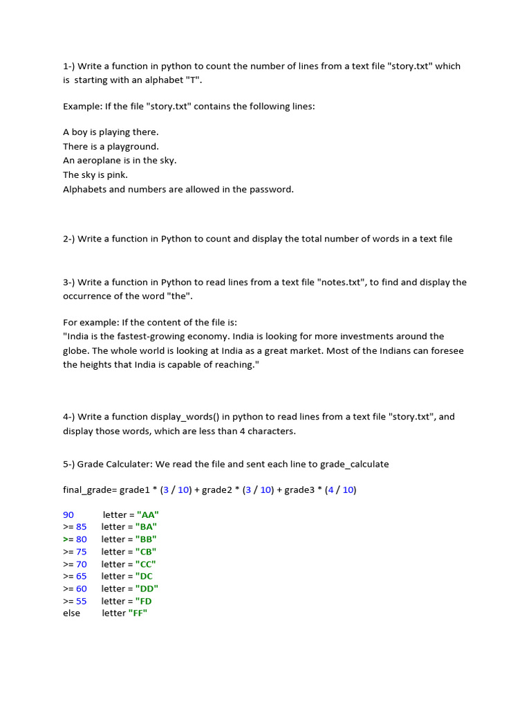 Python File Exercises | PDF