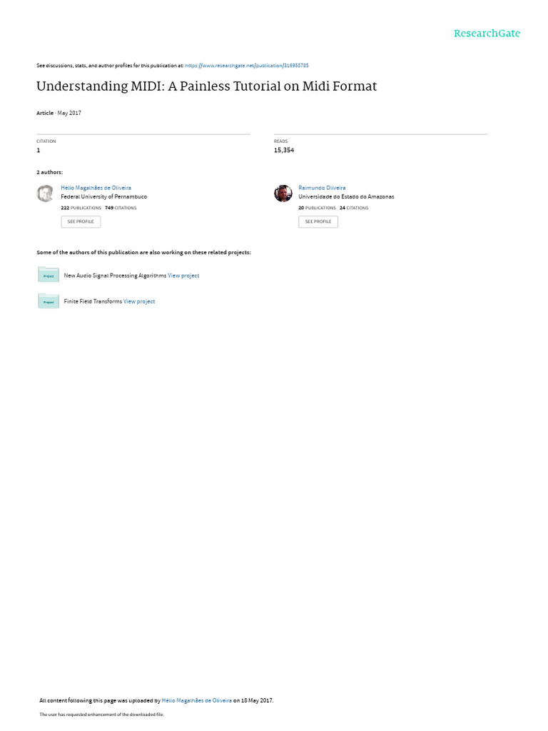 Understanding_MIDI_A_Painless_Tutorial_on_Midi_For | PDF | Computing