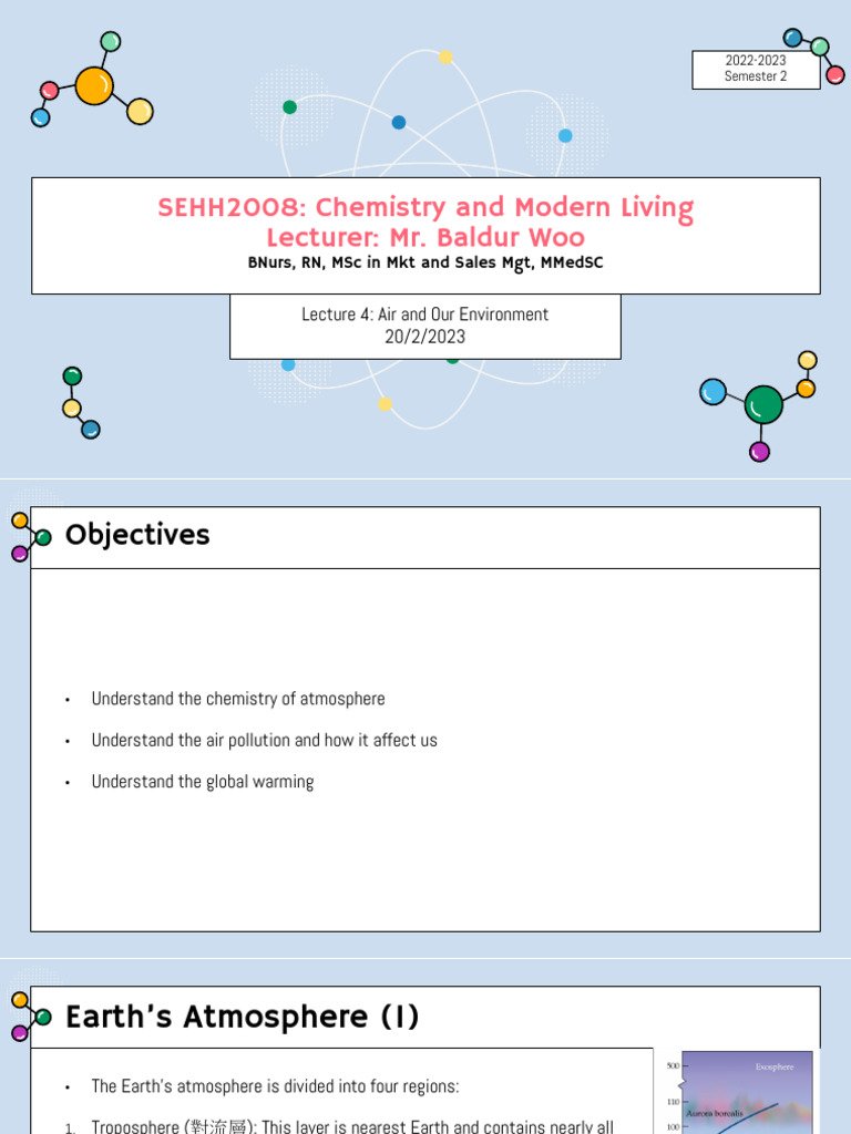 Air Pollution and Atmosphere Chemistry | PDF | Atmosphere Of Earth | Ozone