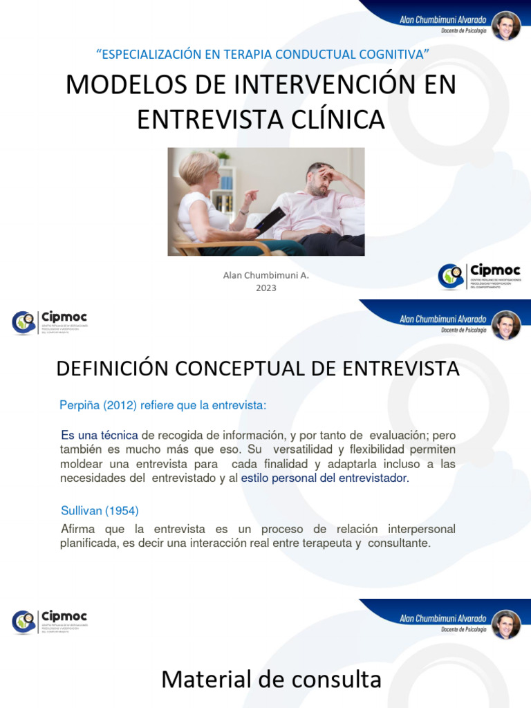PPT - SESIÓN_03_ MODELOS DE INTERVENCIÓN EN ENTREVISTA CLÍNICA ...