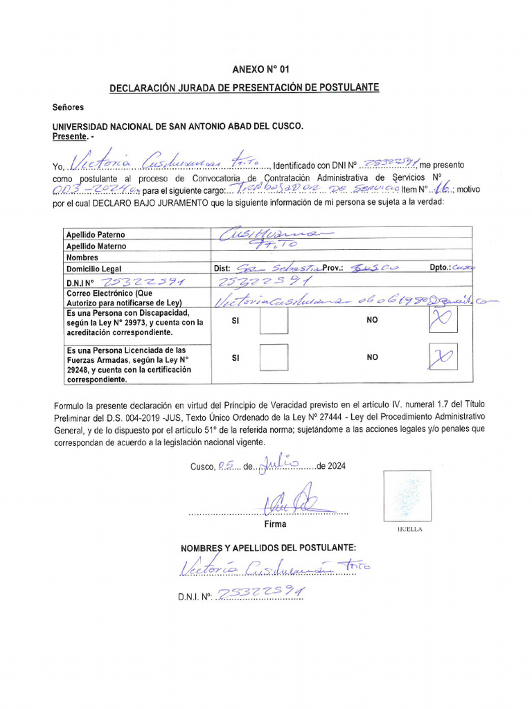 Anexo 1 Victoria | PDF