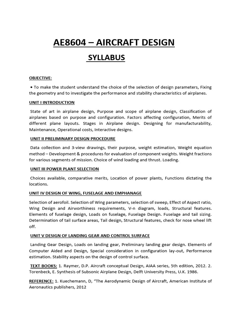 Aircraft Design Process Overview | PDF | Airplane | Monoplane