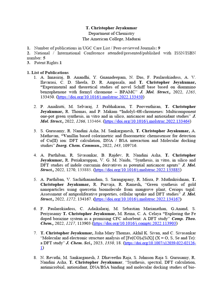 Research Contribution CJ | PDF | Chemistry | Physical Sciences