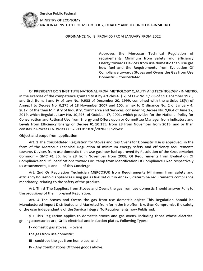 Mercosur Gas Stove Safety Regulation | PDF | Combustion | Stove