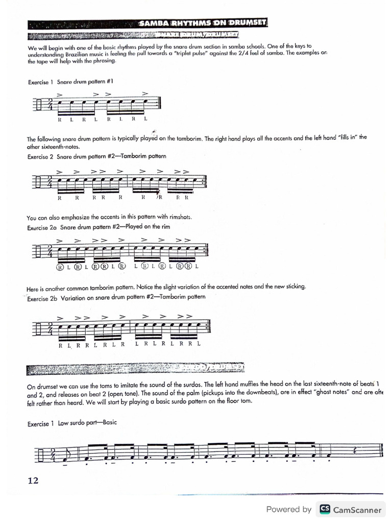 Brazilian Rhythms For Drumset | PDF