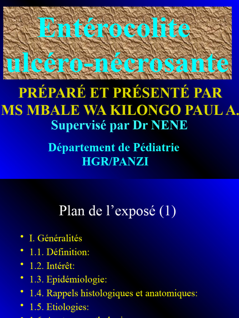 Entérocolite ulcéro-nécrosante : Guide clinique | PDF | Épidémiologie ...
