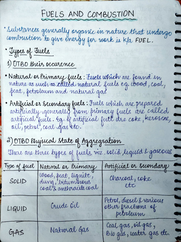 Fuels and Combustion | PDF | Physical Chemistry | Nature