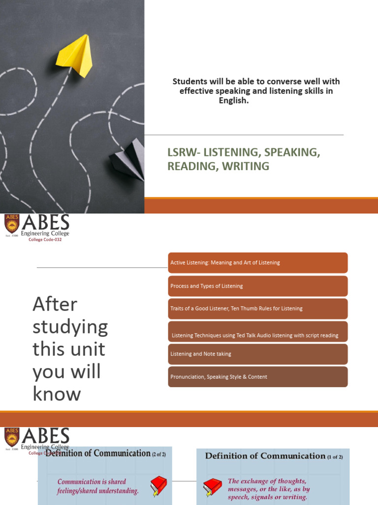 LSRW | PDF | Stress (Linguistics) | Communication