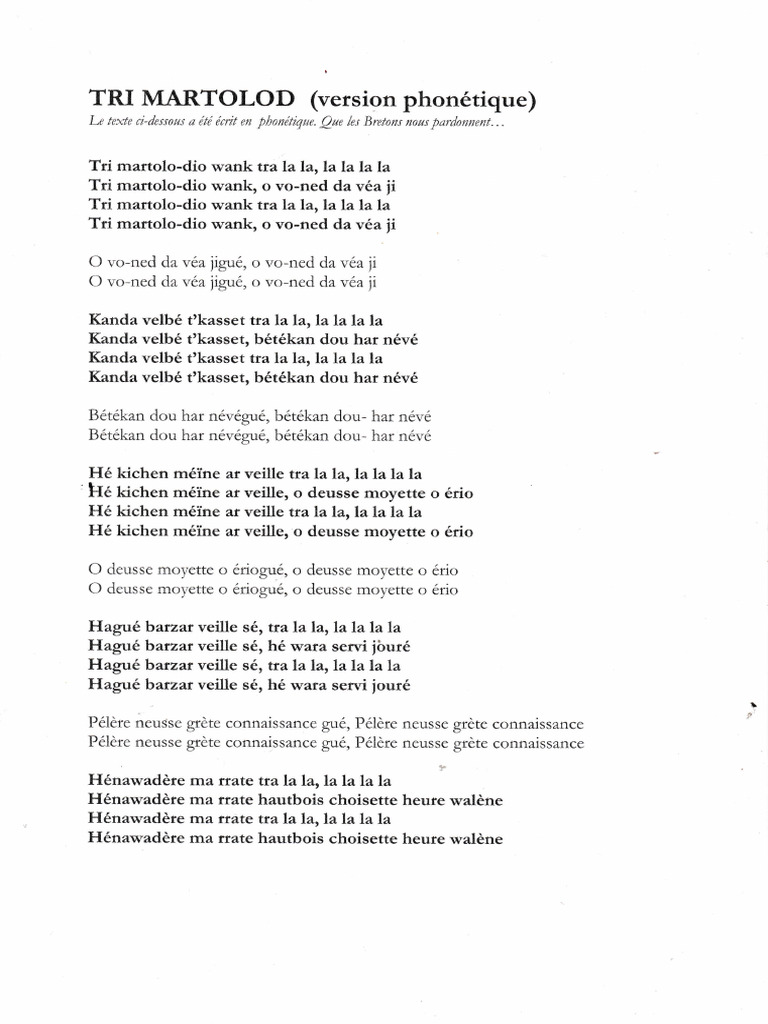 Tri Martolod Phonétique | PDF