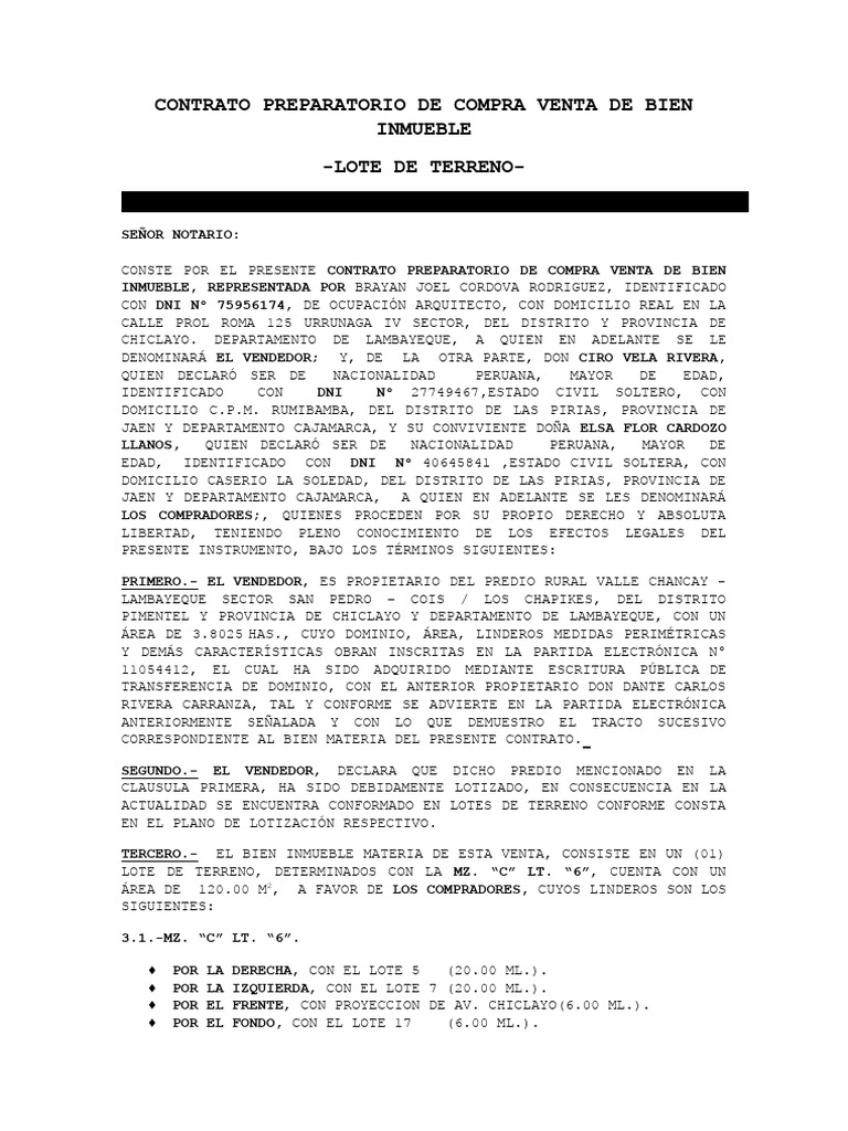 CONTRATO PREPARATORIO C-6 | PDF