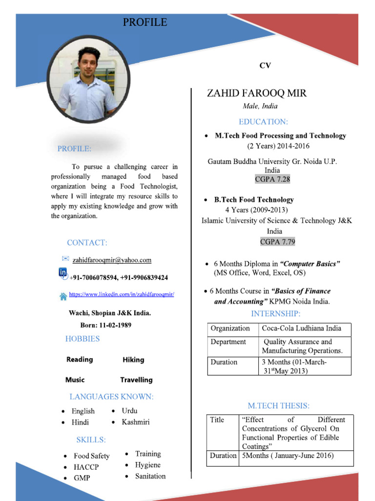 CV Zahid Farooq Mir Dox | PDF CV Zahid Farooq Mir Dox | PDF