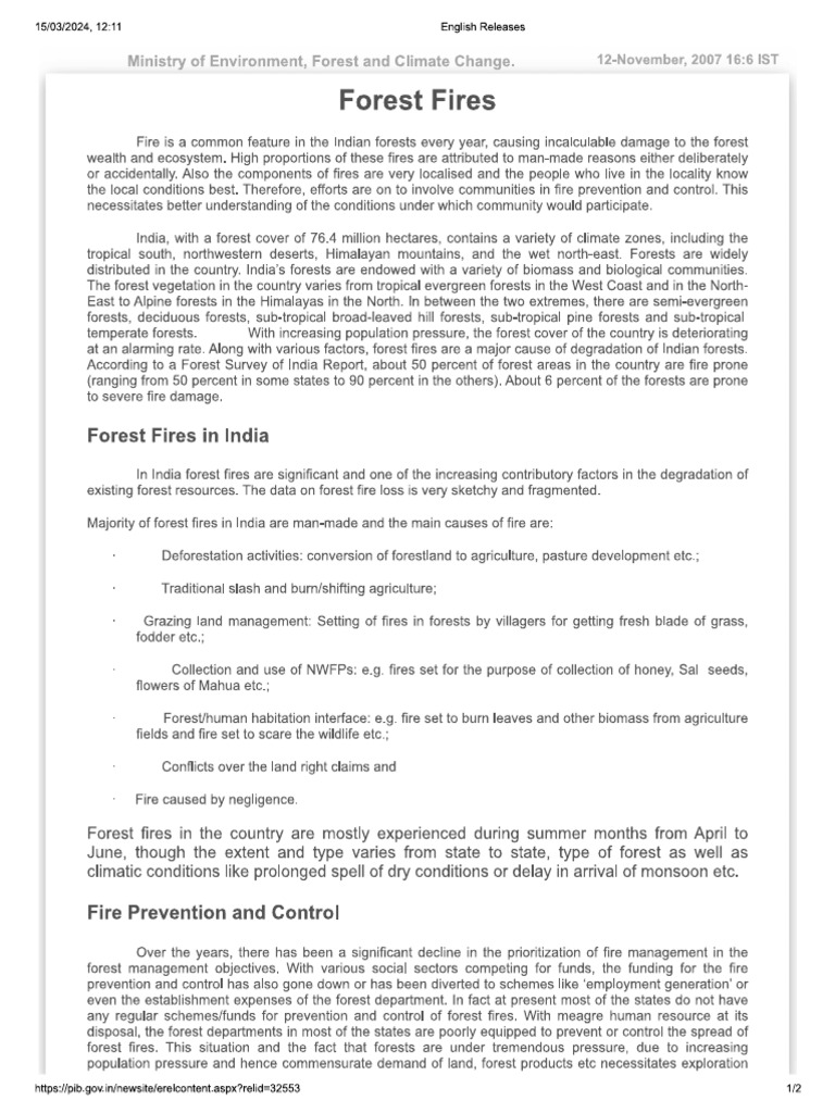 Joint FOrest Management PIB | PDF