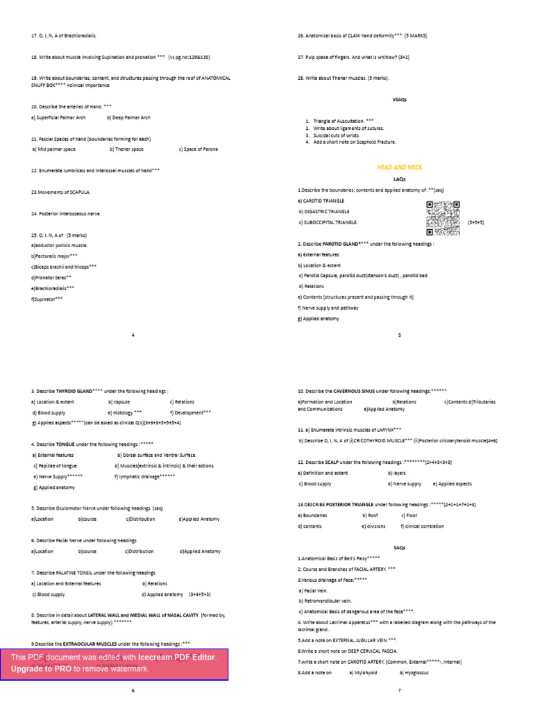 Haq Test Single Page | PDF | Hand | Vein