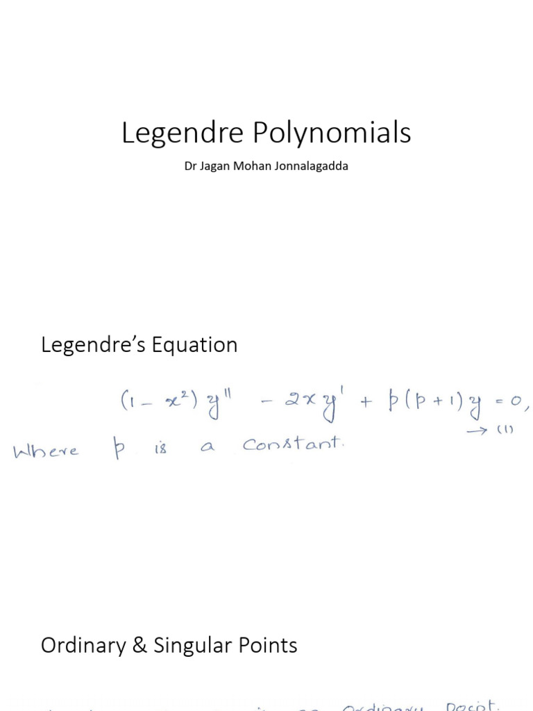 Legendre Polynomials | PDF