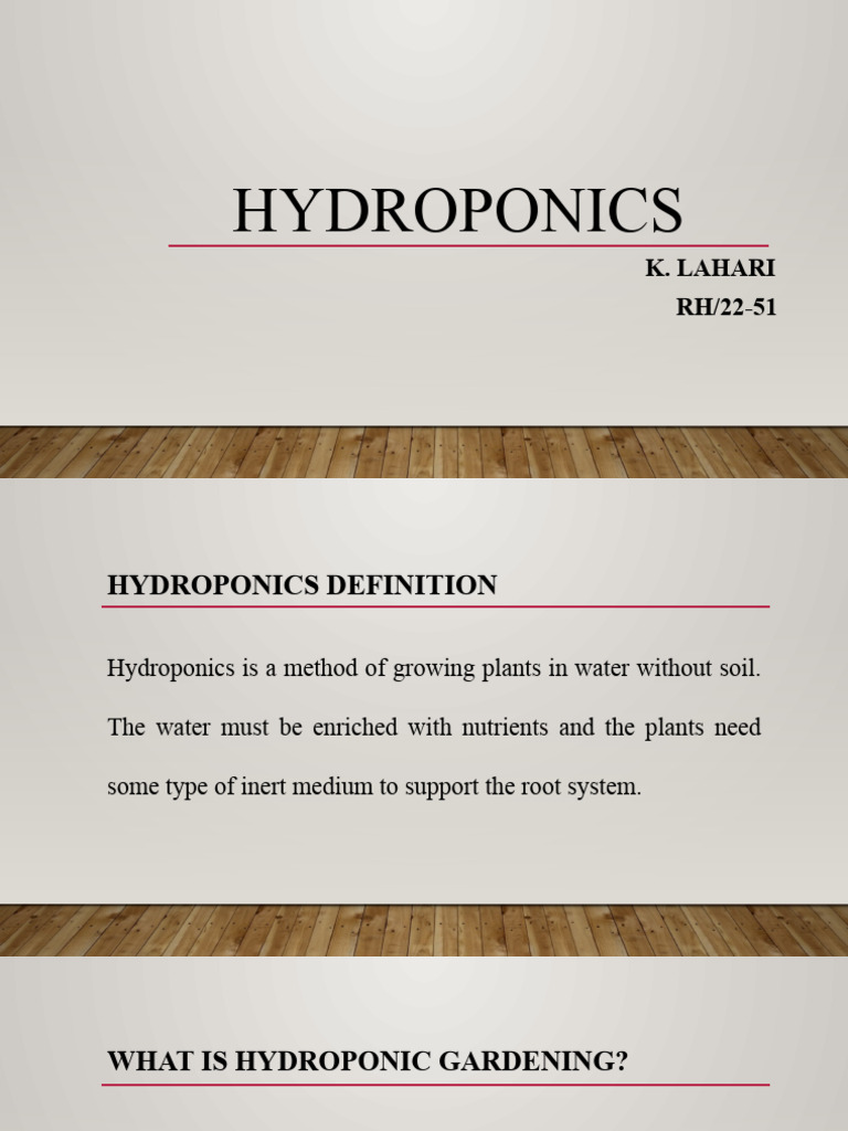 Hydroponics | Download Free PDF | Hydroponics | Horticulture