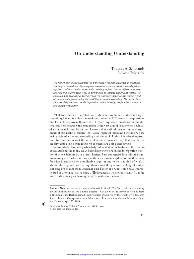On Understanding Understanding | PDF | Hermeneutics | Knowledge