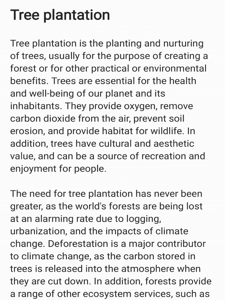 Tree Plantation | PDF