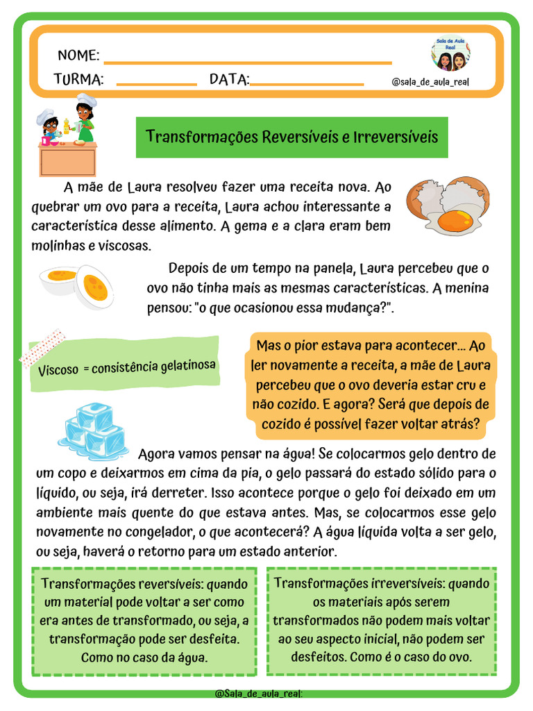 Transformações Reversíveis e Irreversíveis | PDF | Massa | Gelo