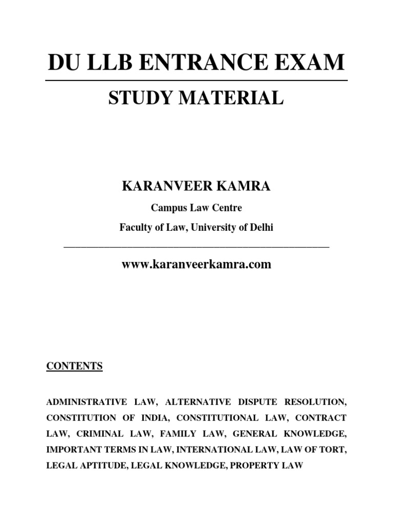 DU LLB Study Material | PDF | Pardon | Alternative Dispute Resolution