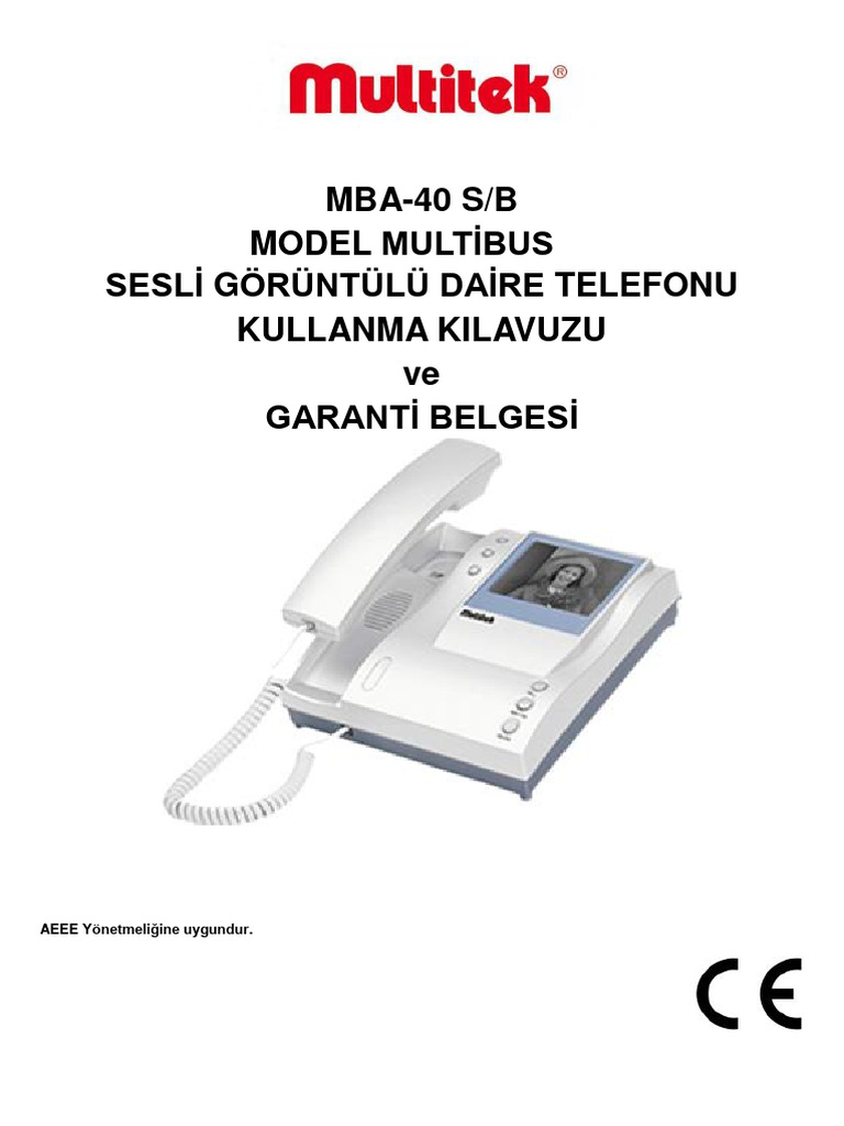 Multitek MBA-40 S/B Model Multibus User Manual | PDF
