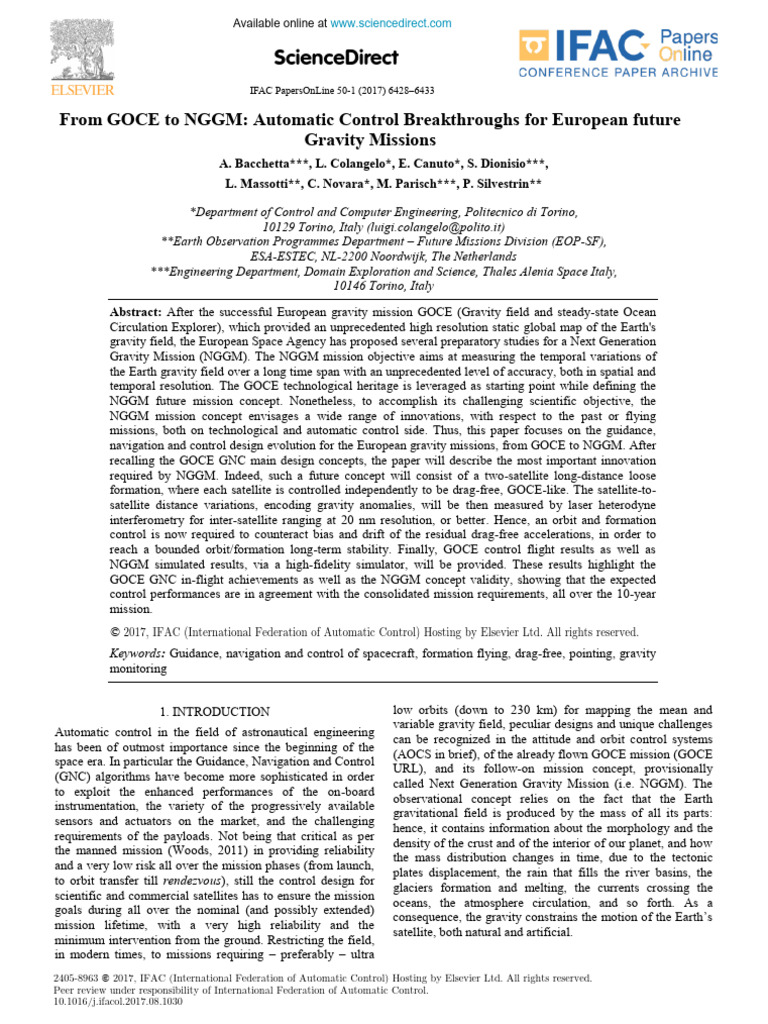 IFAC 20th World Congress Proceedings | PDF | Spaceflight | Science