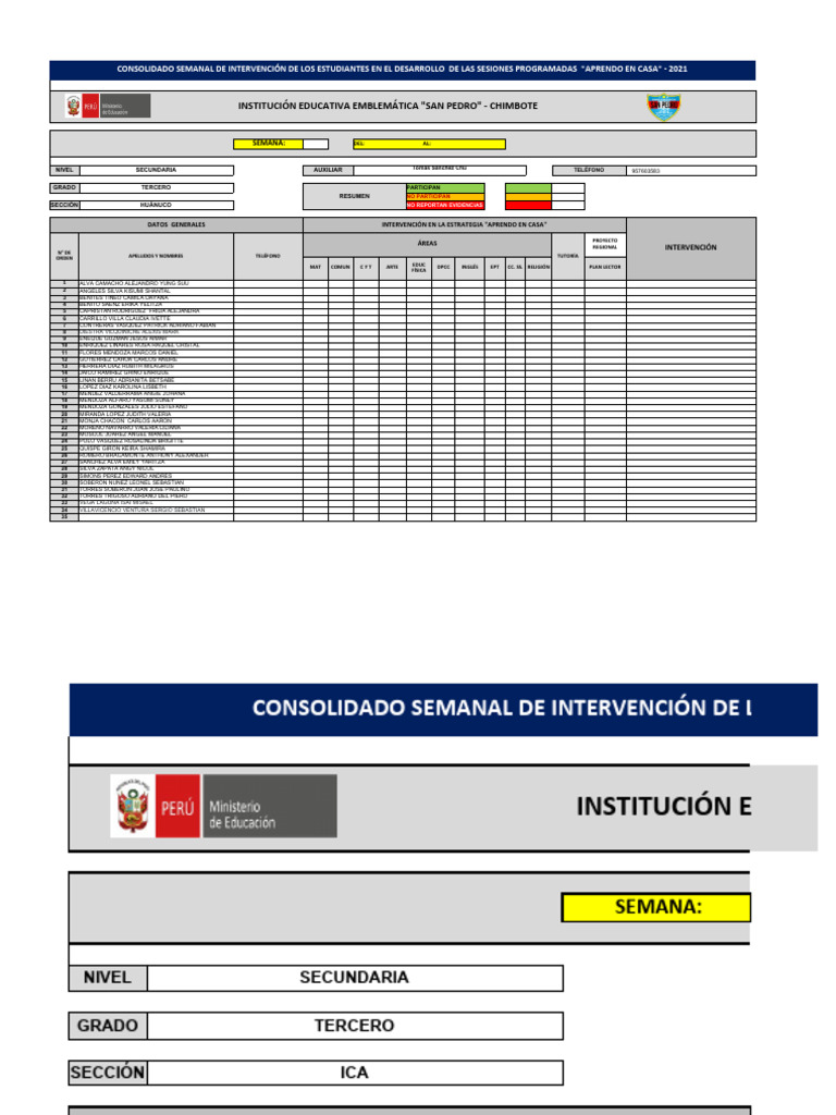 SDFG - Registro Consolidado de Asistencia y Evidencias (Auxiliares) | PDF