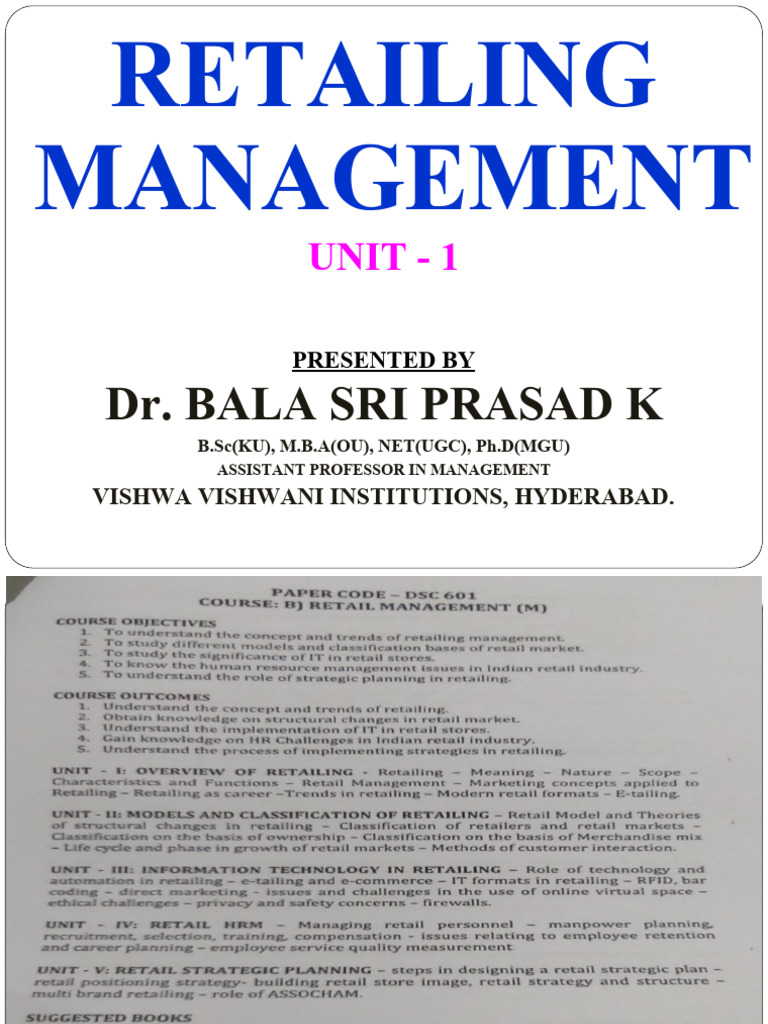 RM Unit 1 | PDF | Retail | Marketing