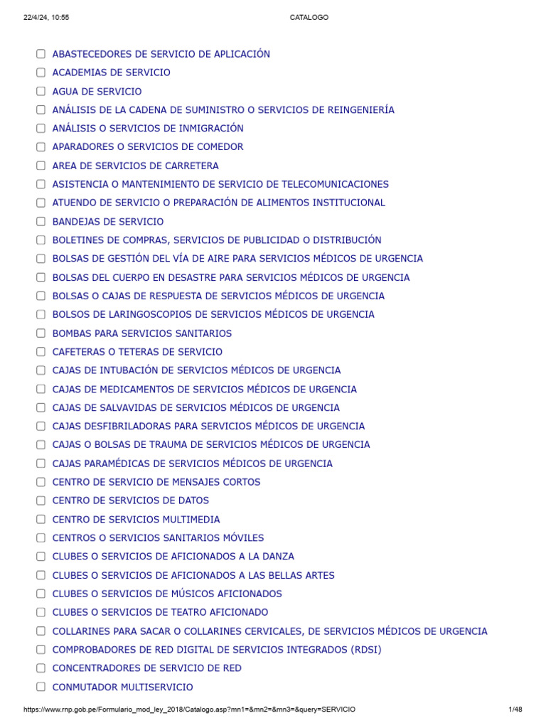 Catálogo de Servicios Diversos | PDF | Fibras | Contaminación
