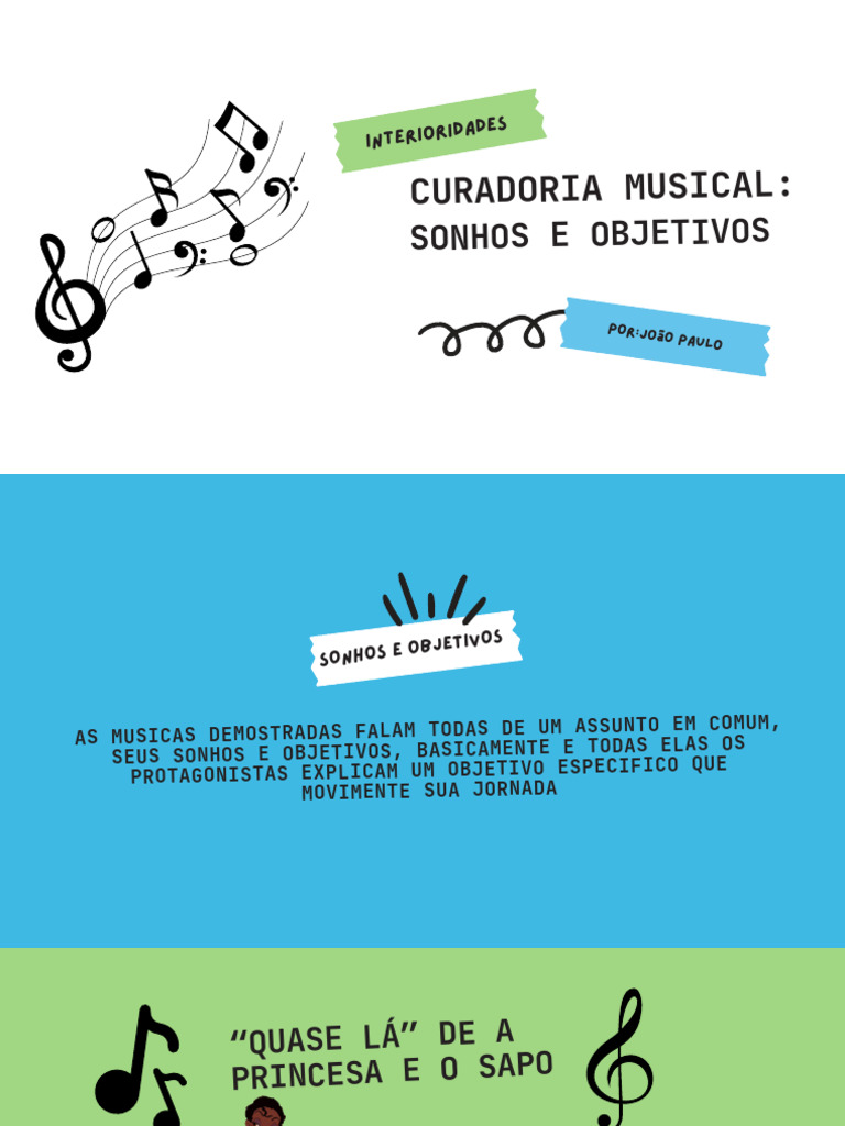 Curadoria Musical: Sonhos e Objetivos | PDF