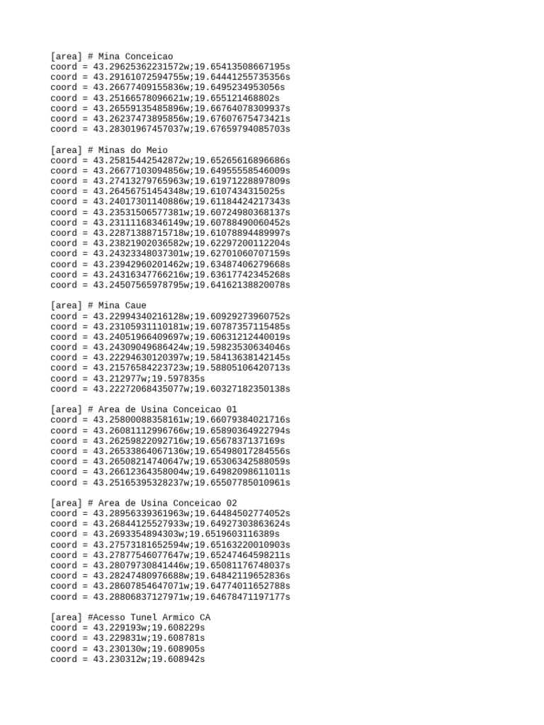 Áreas de Mina Cod | PDF