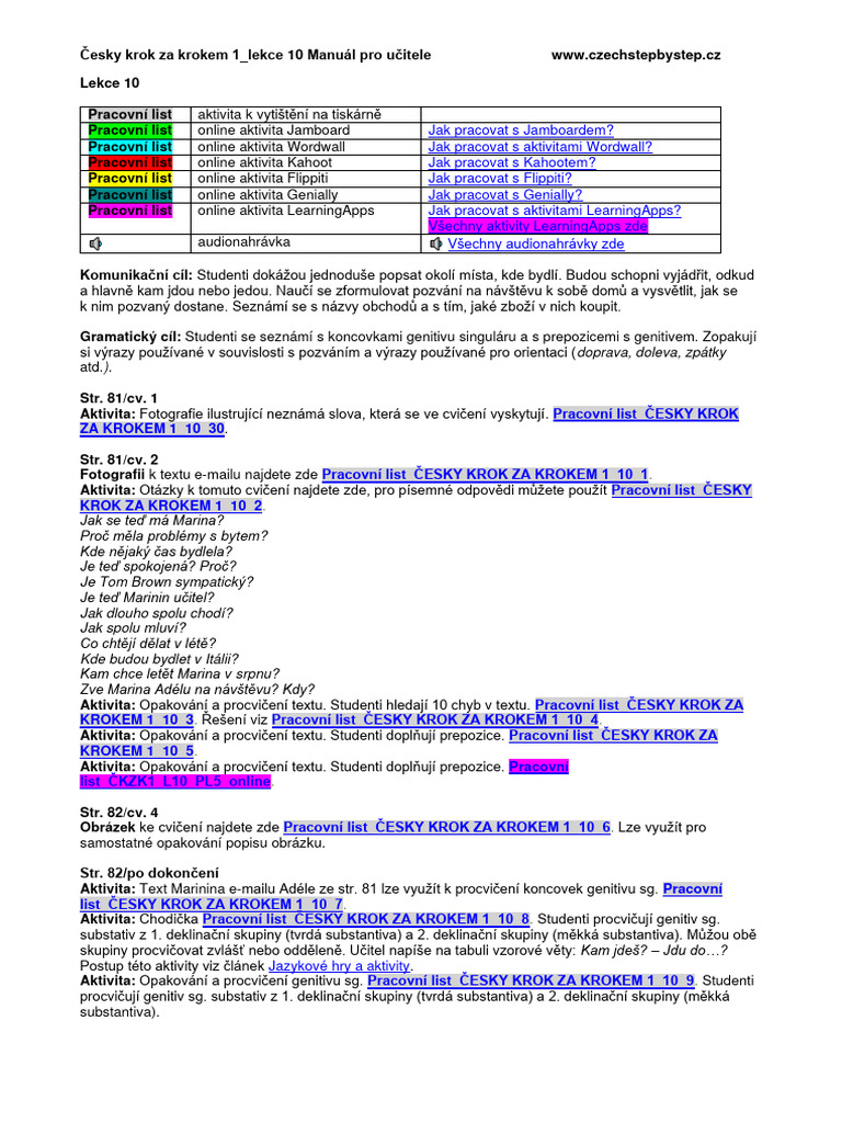 Česky Krok Za Krokem Part 2 | PDF