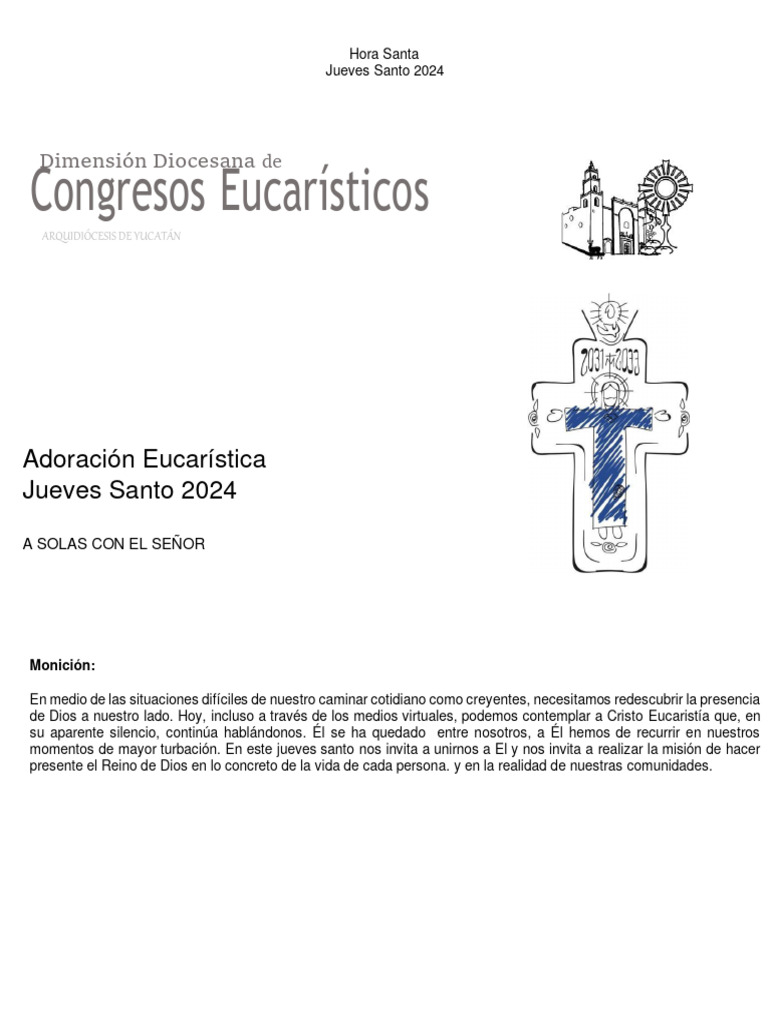 Adoración Eucarística Jueves Santo 2024 | PDF | eucaristía | Cristo ...