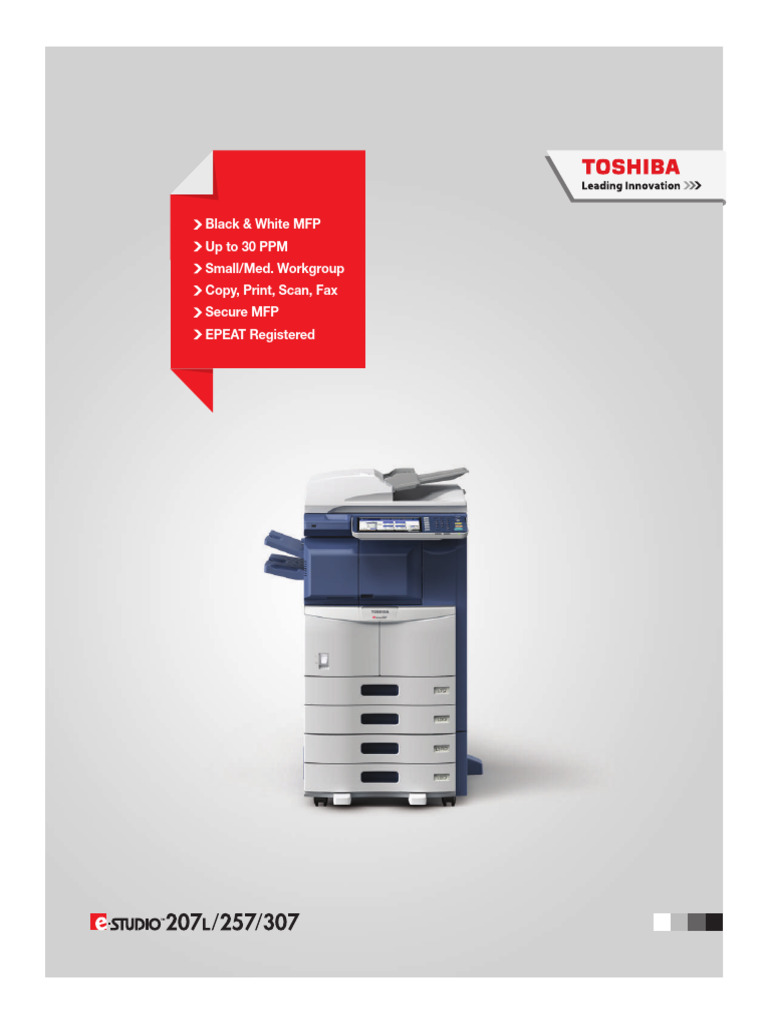 Toshiba e-STUDIO307 Series Overview | PDF | Fax | Printer (Computing)