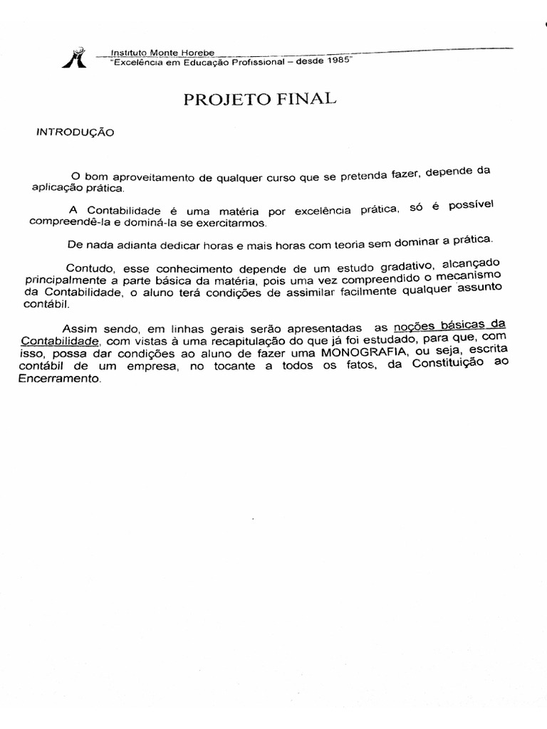Apostila Projeto Final | PDF