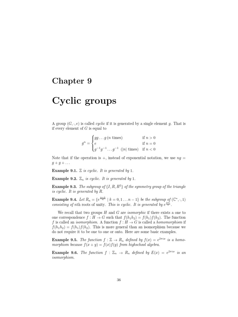 Algebra 9 Pdf Group Mathematics Abstract Algebra