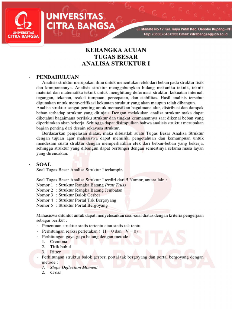 Kerangka Acuan Tubes Anstruk I | PDF