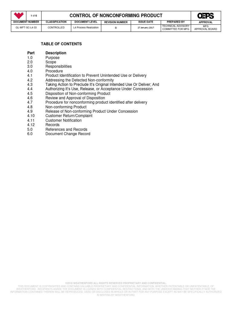 Control of Non Conf Rev B | PDF